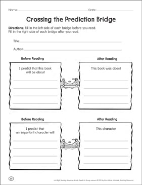 Crossing the Bridge: Reading Response Organizer | Printable Graphic ...