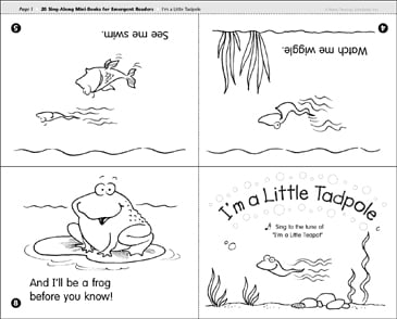 I'm a Little Tadpole: Sing-Along Book | Printable Mini-Books
