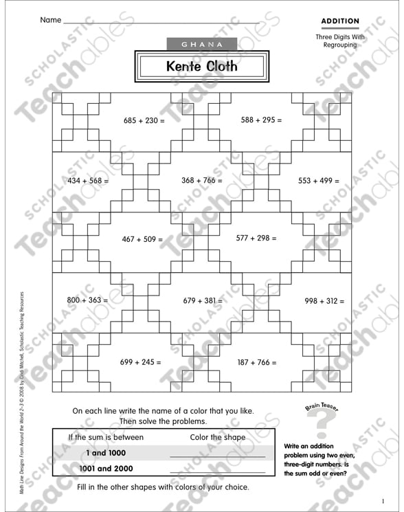 kente cloth coloring page printable