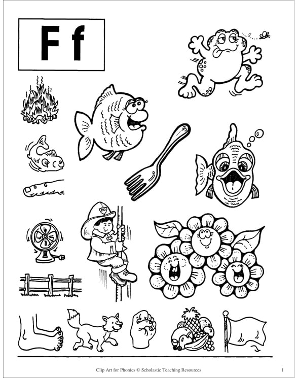 Letter Ff Illustrations: Phonics Clip Art | Printable Clip Art and Images