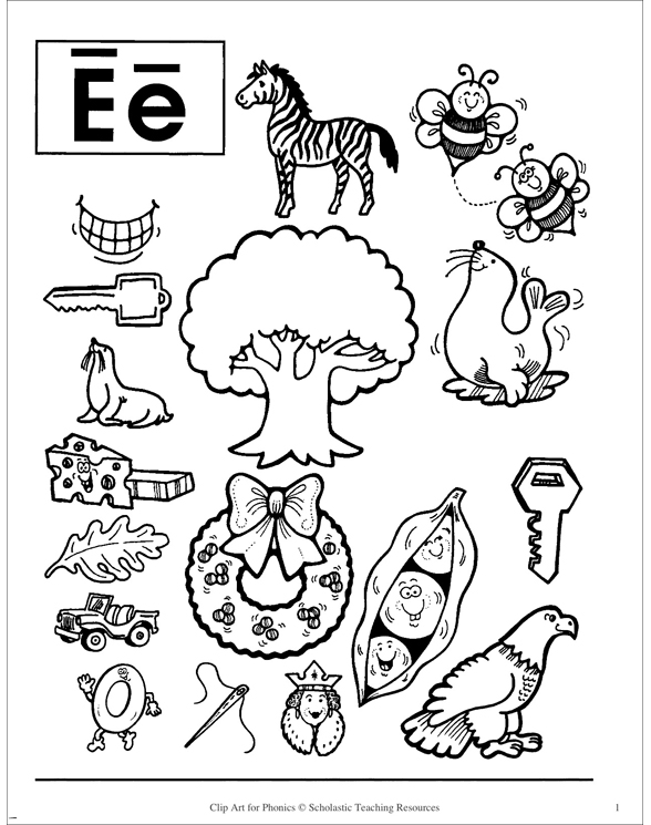 Long Ee Illustrations: Phonics Clip Art | Printable Clip Art and Images