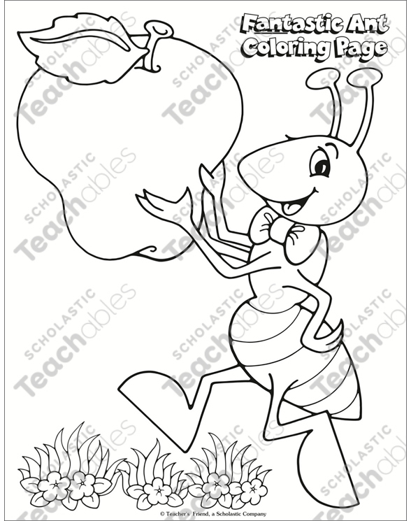 a for ant coloring pages