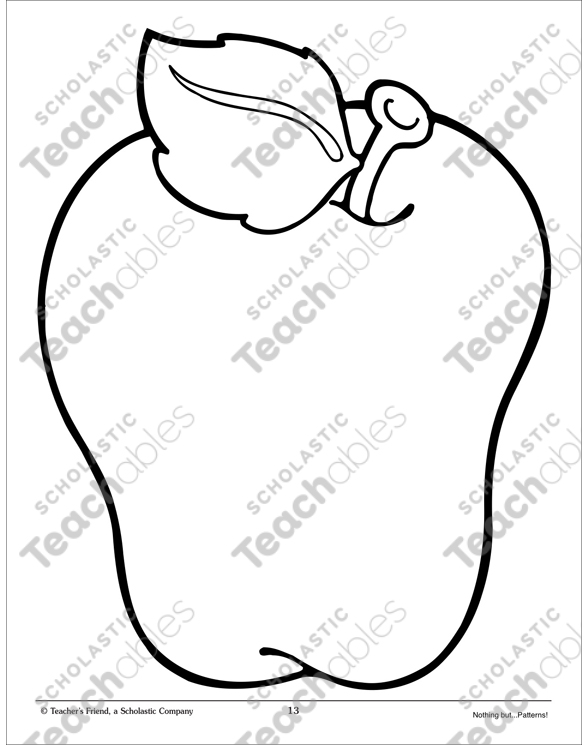 School Apple Clip Art Black And White