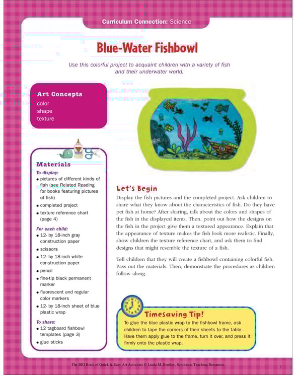 Blue-Water Fishbowl: Science & Art Activity | Printable Craftivities