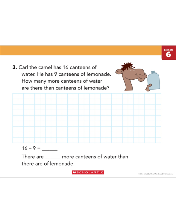 Comparison Problems (Subtraction): Bar Model Math (Gr 2) | Printable ...