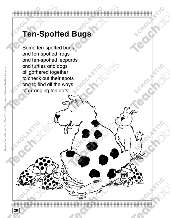 Ten-Spotted Bugs: Math Poem & Activities | Printable Lesson Plans ...