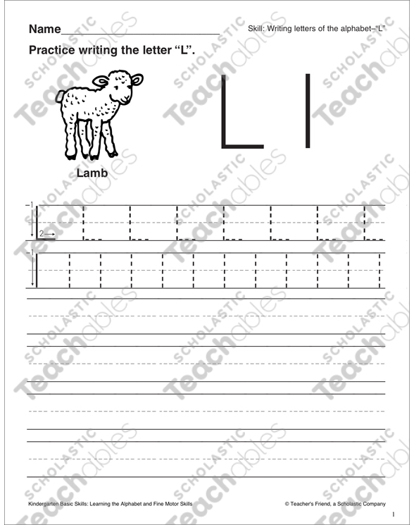 Letter L (Letter Formation Practice): Kindergarten Basic Skills ...