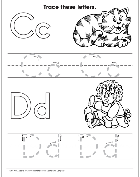 Tracing Skills: Tracing Letters Cc and Dd | Printable Skills Sheets