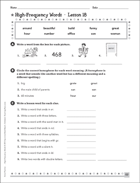 5th grade frequency words