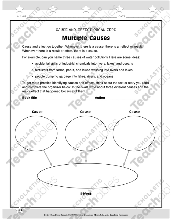 Cause And Effect Graphic Organizer First Grade