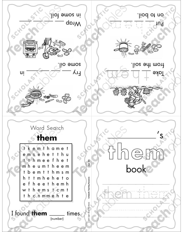 The Sight Word “them” (Level 4) | Printable Mini-Books
