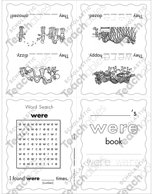 The Sight Word “were” (Level 4) | Printable Mini-Books
