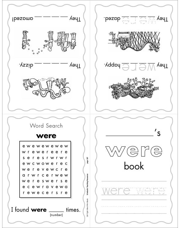 The Sight Word “were” (Level 4) | Printable Mini-Books