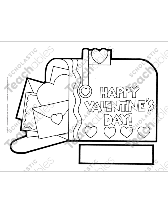 Valentine Mailbox Clip Art Black And White