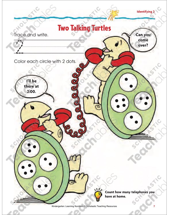 Two Talking Turtles (Writing and Counting 2) (Color) | Printable Skills ...
