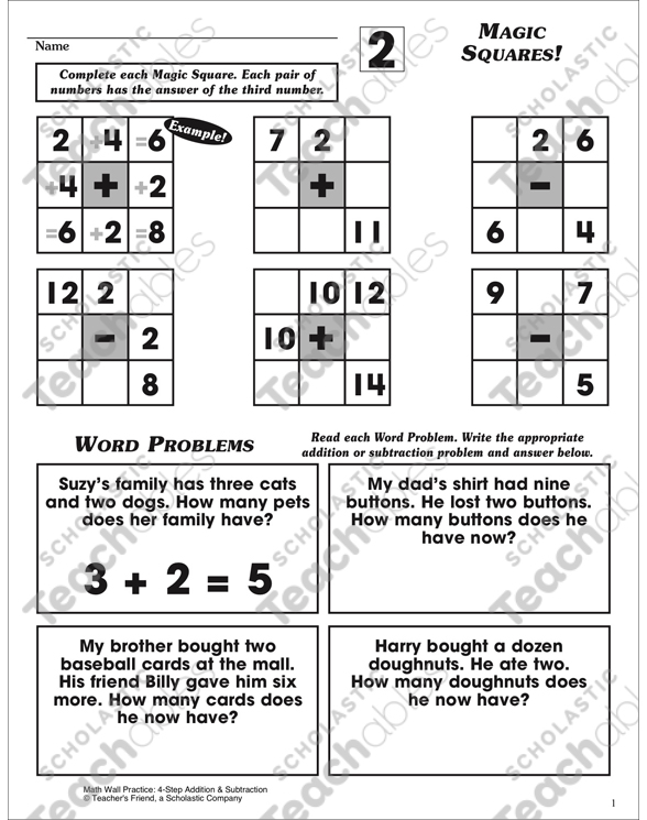 Magic Squares (Facts Family 2) | Printable Number Puzzles and Skills Sheets
