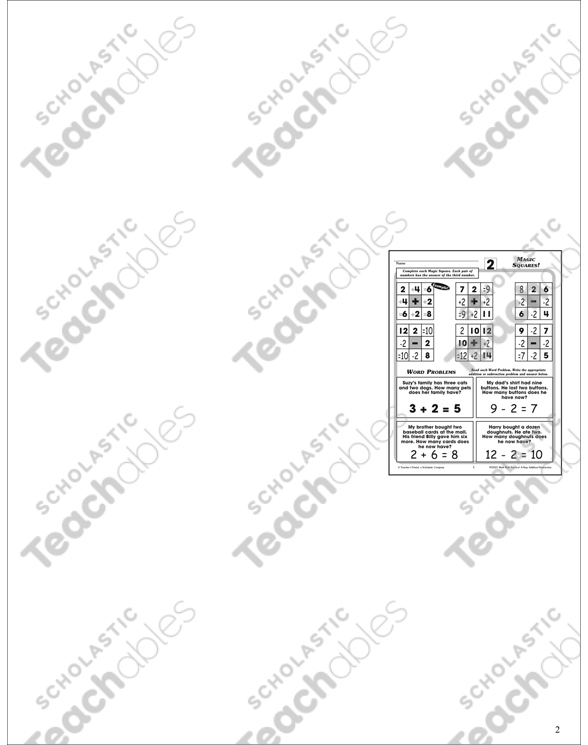 Magic Squares (Facts Family 2) | Printable Number Puzzles and Skills Sheets
