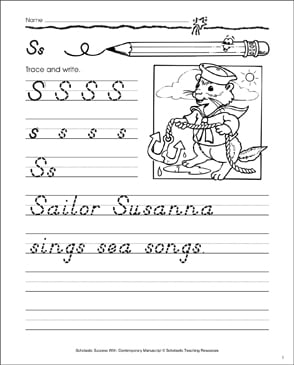 s handwriting sheet