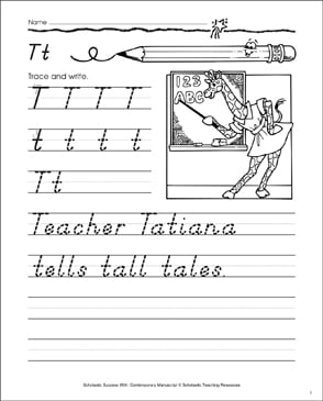 cursive t uppercase and lowercase