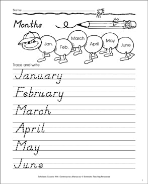 Tracing Months Of The Year