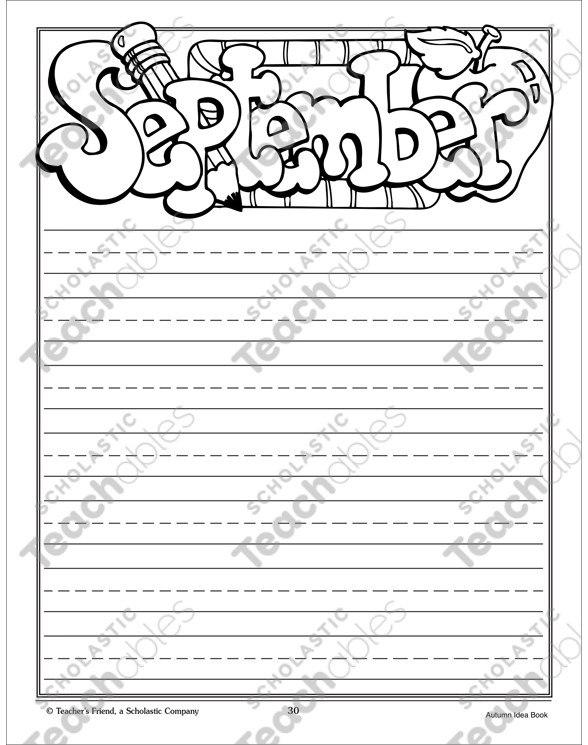 September Stationery | Printable Lined Stationery