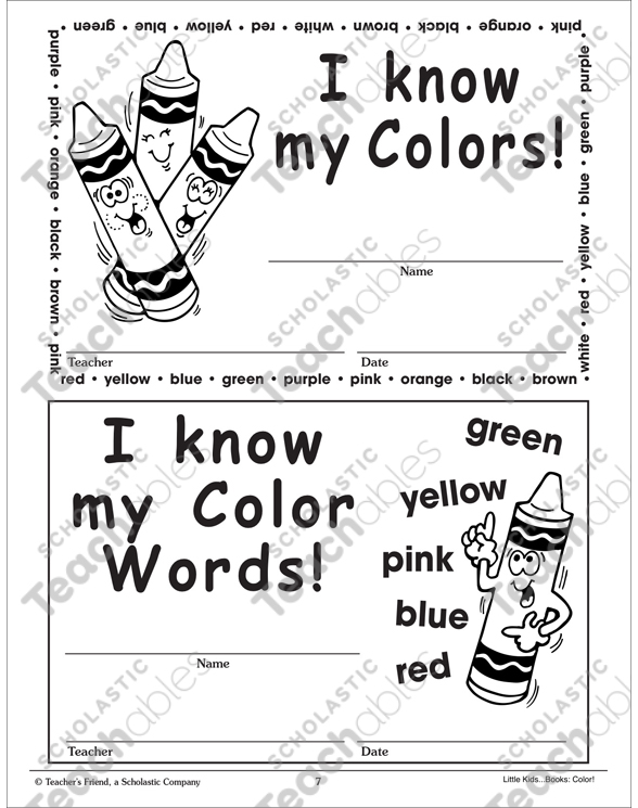 Black Color Words Printable