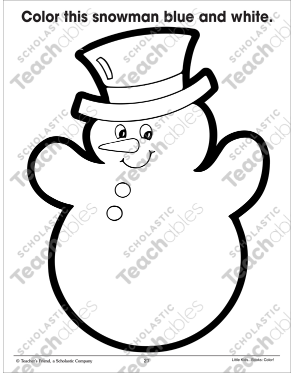 snowman cut out coloring pages