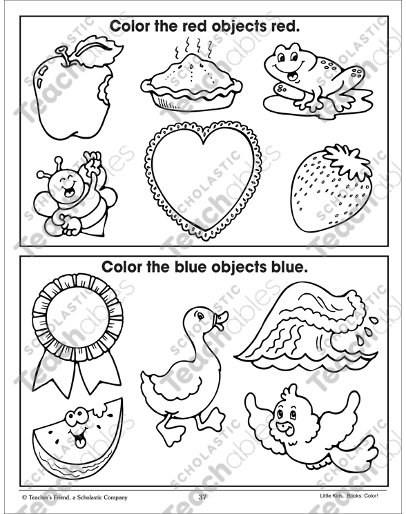 red objects coloring pages