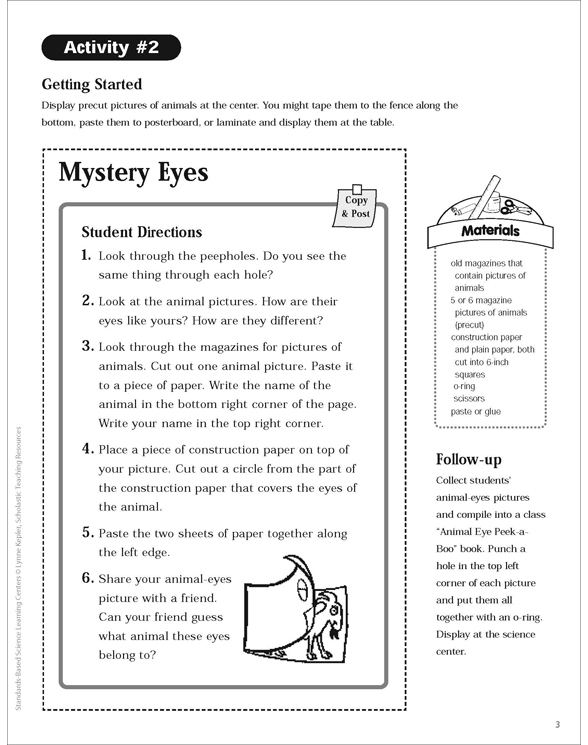 Eye Spy: Science Center | Printable Learning Centers and Skills Sheets