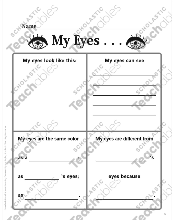 Eye Spy: Science Center | Printable Learning Centers and Skills Sheets