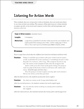 action verb listen
