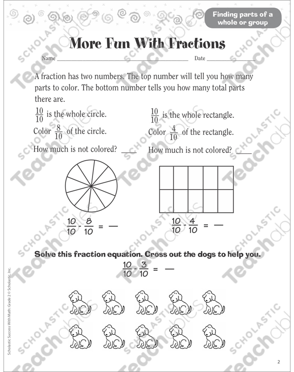 Fun With Fractions (Parts of a Whole or Group) | Printable Skills Sheets