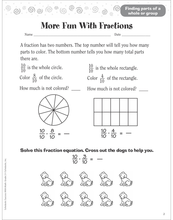 Fun With Fractions (Parts of a Whole or Group) | Printable Skills Sheets