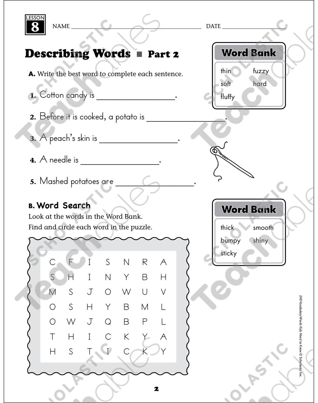 Describing Words Worksheets For Kids