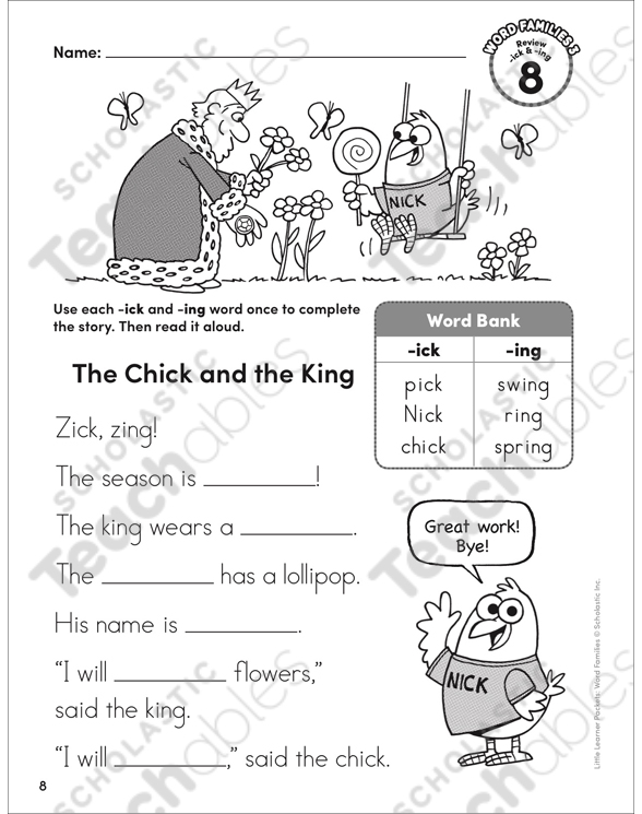 Ick Word Family Worksheets