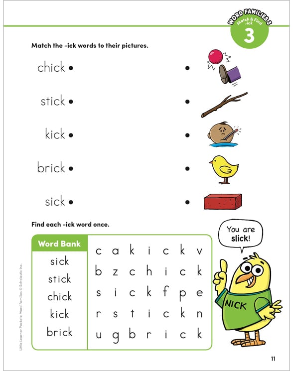 Ick Word Family Worksheets
