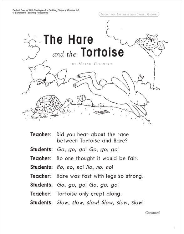 The Hare and the Tortoise: Read-Aloud Poem | Printable Texts