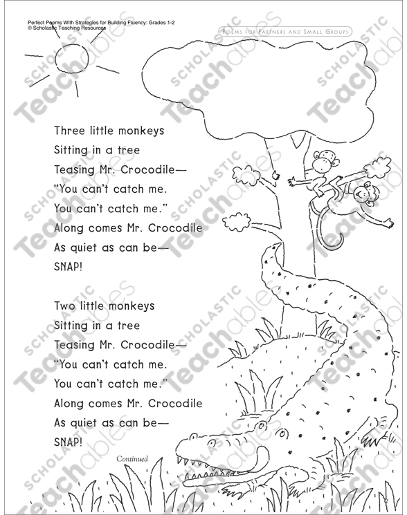 Five Little Monkeys: Read-Aloud Poem | Printable Texts