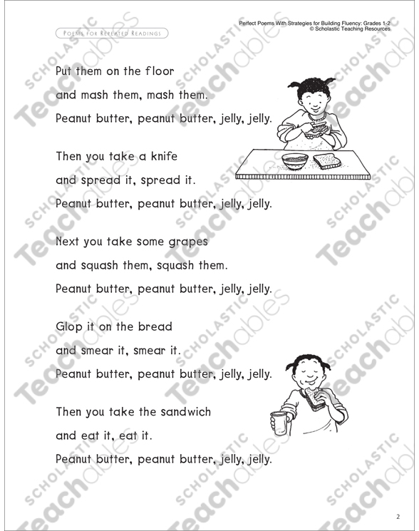 Peanut Butter and Jelly: Read-Aloud Poem | Printable Texts