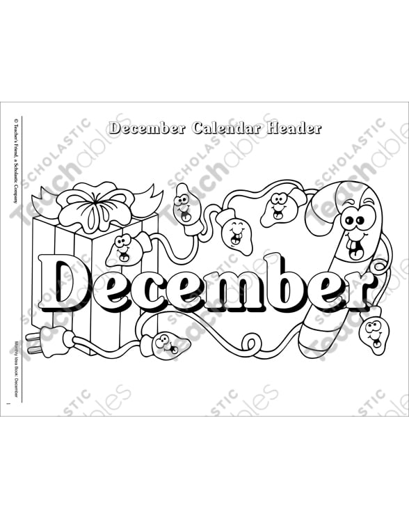 december calendar coloring pages