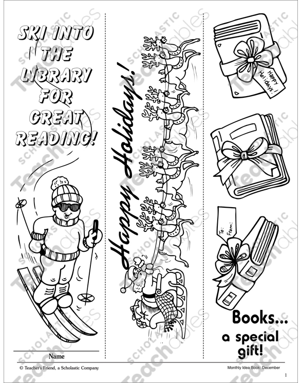 christmas bookmark coloring pages