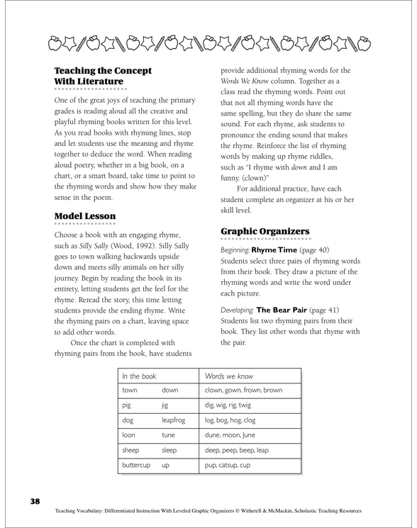 Rhyming Words: Leveled Graphic Organizer Set | Printable Graphic ...