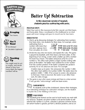 subtraction lesson ideas