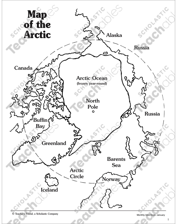 Map of the Arctic | Printable Maps and Skills Sheets