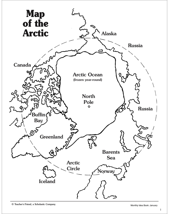 Map of the Arctic | Printable Maps and Skills Sheets