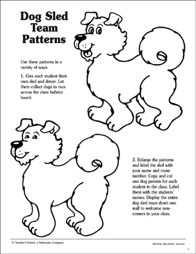 coloring pages of dog sleds