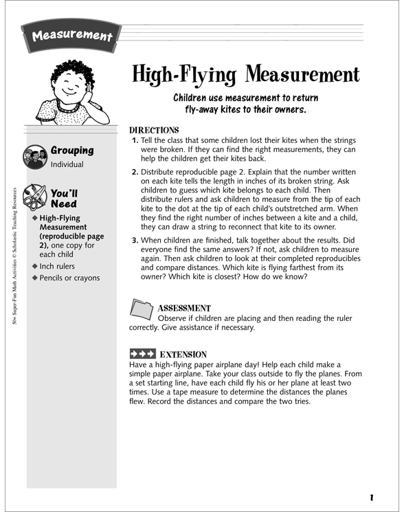 High-Flying Measurement: Measurement Activity | Printable Lesson Plans ...