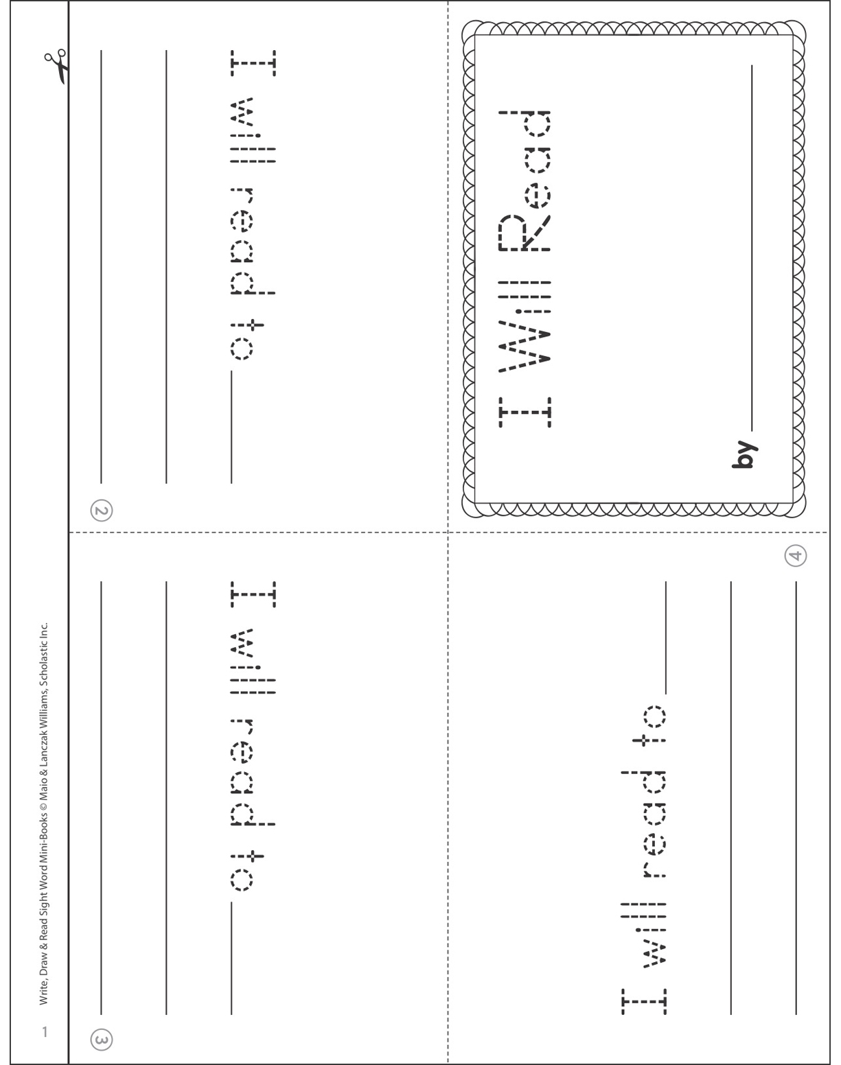 I Will Read: Write/Draw/Read Sight-Word Mini-Book | Printable Mini-Books
