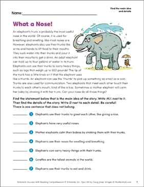 elephant reading comprehension