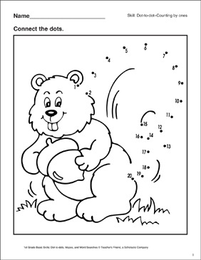 dot to dot coloring pages 1 20